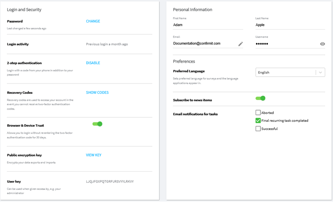 User Settings – Model Builder